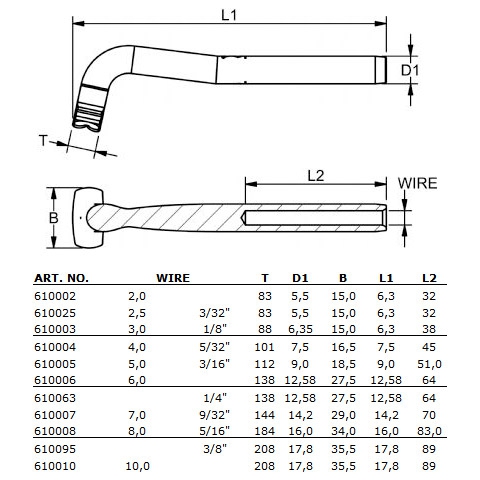 Blue Wave Swage T Terminal 8mm. | T Terminaller